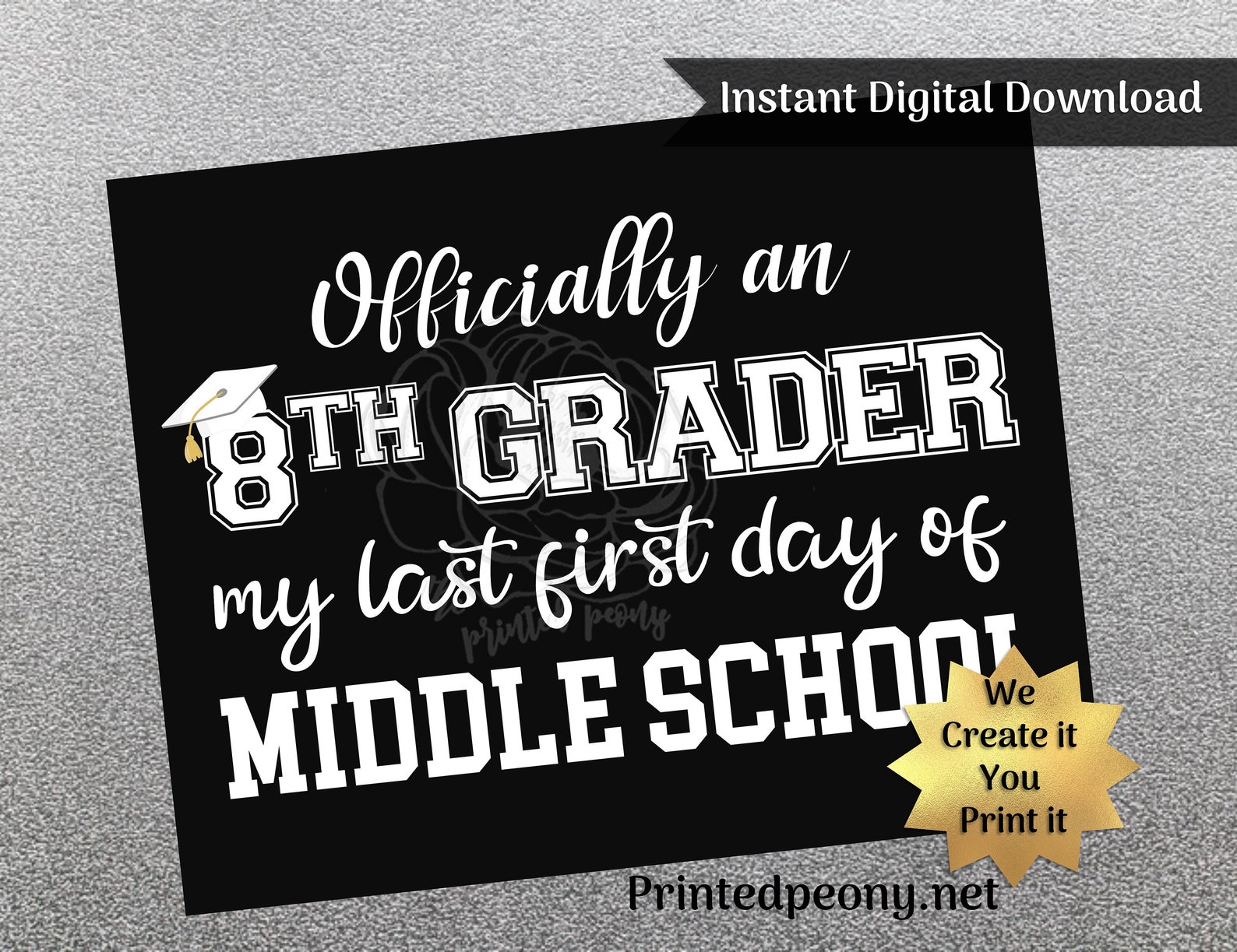 First Day of Eighth Grade Printable Sign First Day of School | Etsy