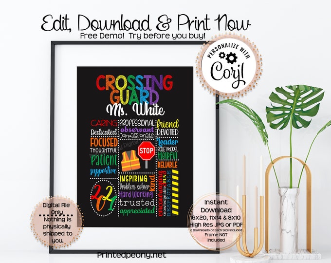 Crossing Guard Thank You Card Printable - Crossing Guard Appreciation ...