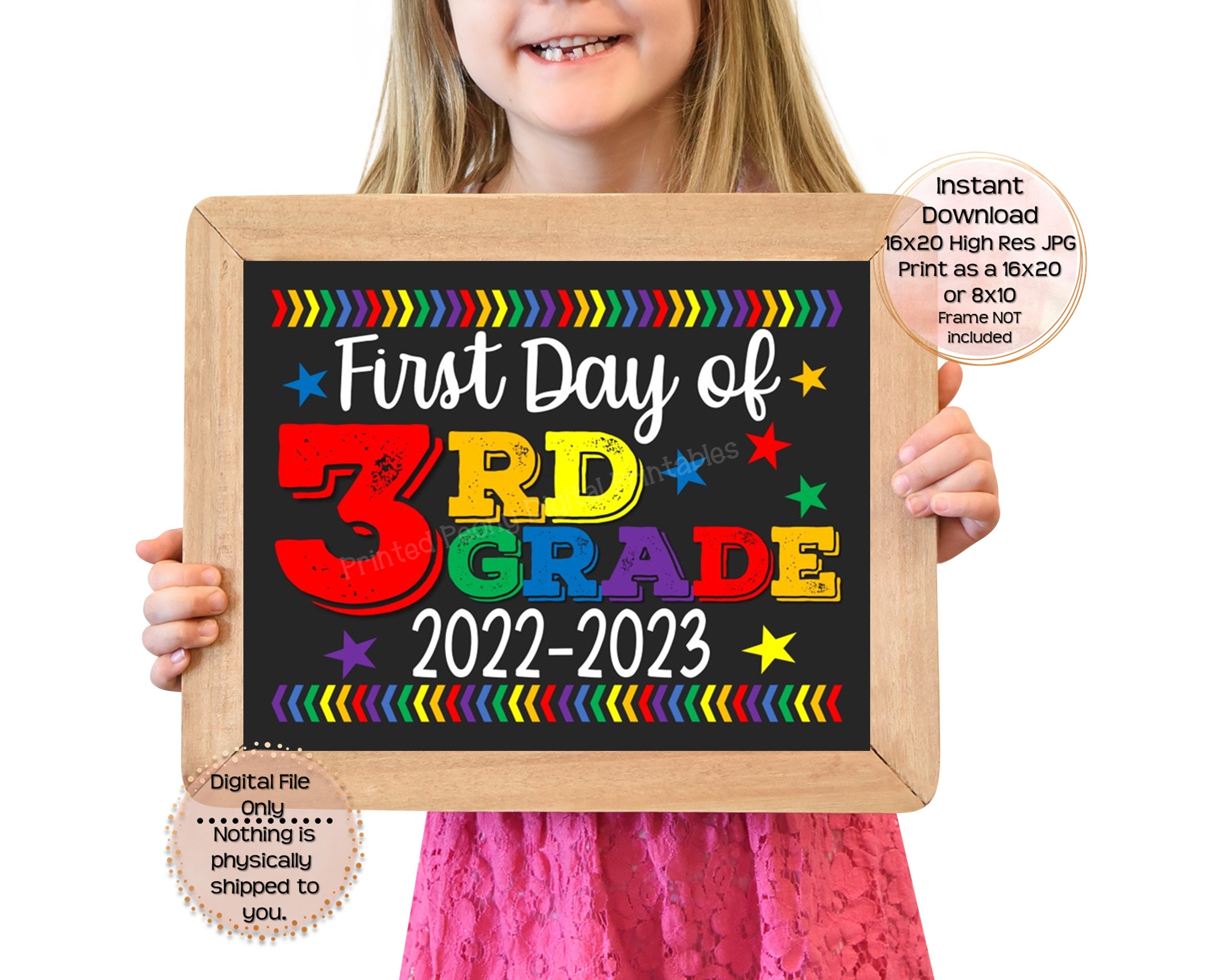 First Day of Third Grade Printable Sign First Day of School - Etsy