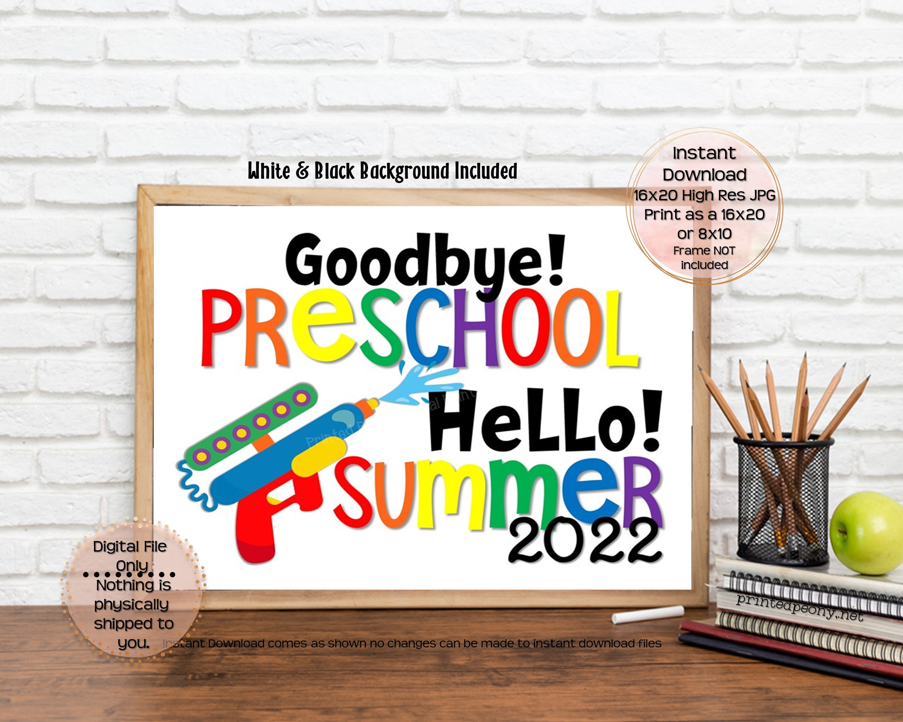 Last Day of Preschool Printable Sign End of School Sign Pre-k - Etsy
