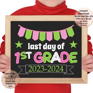 First Day of First Grade Printable Sign End of School Sign 1st Grade ...