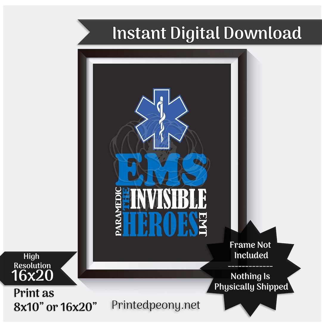 EMS Wall Art Chalkboard EMT Gift for Paramedic Wall Decor EMT Art ...