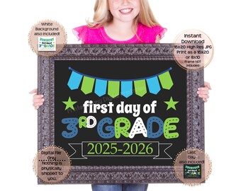 First Day of First Grade Printable Sign End of School Sign 1st Grade ...
