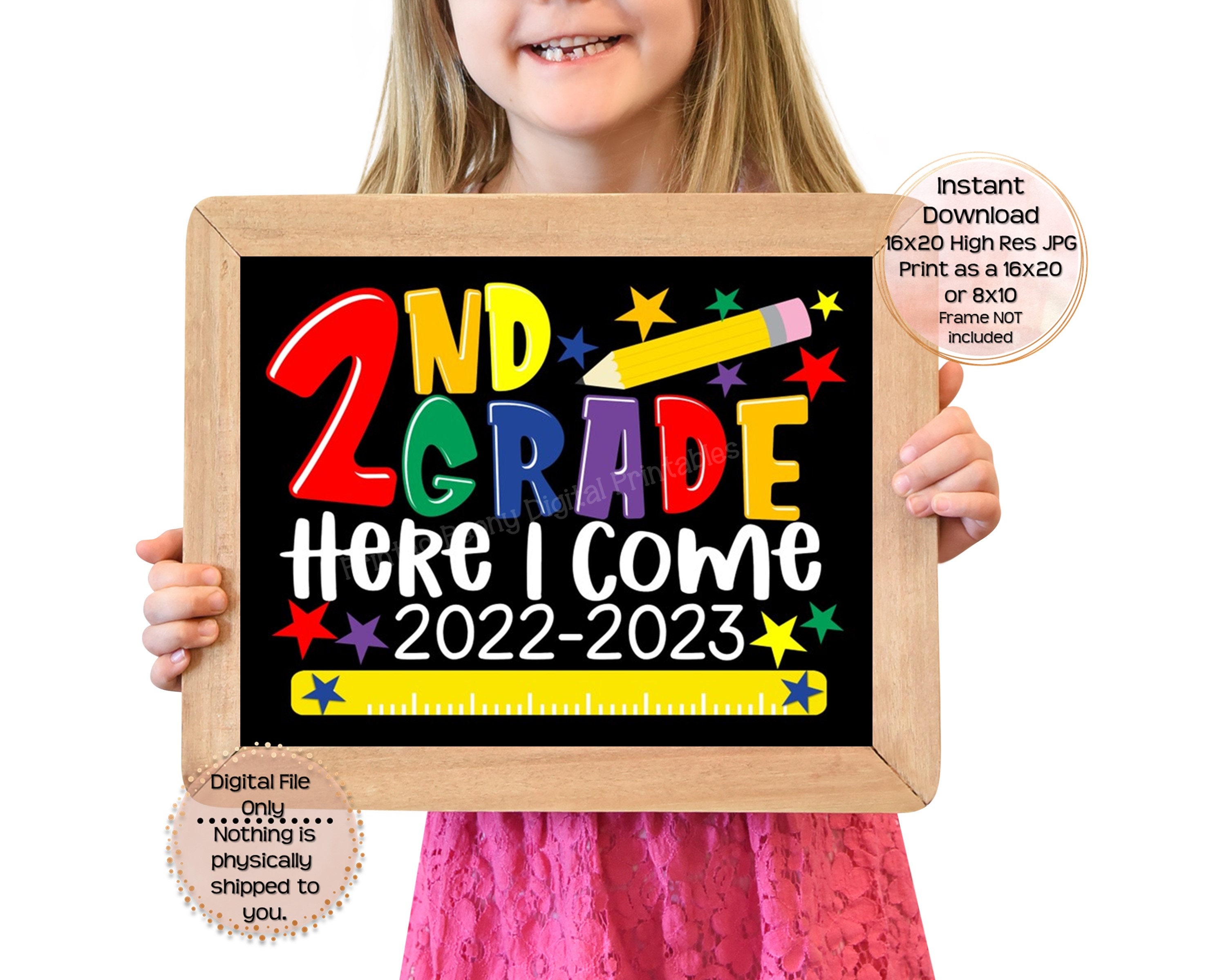 First Day of Second Grade Printable First Day of School Sign - Etsy