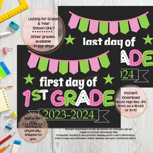 First Day of First Grade Printable Sign End of School Sign 1st Grade ...