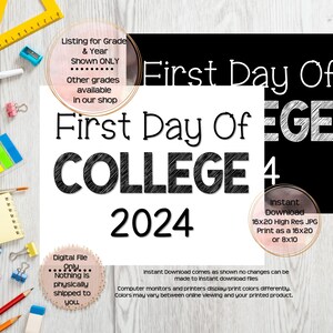 First Day of College Printable Sign First Day of School Sign College ...