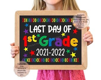 Last Day of First Grade Printable Sign End of School Sign 1st | Etsy