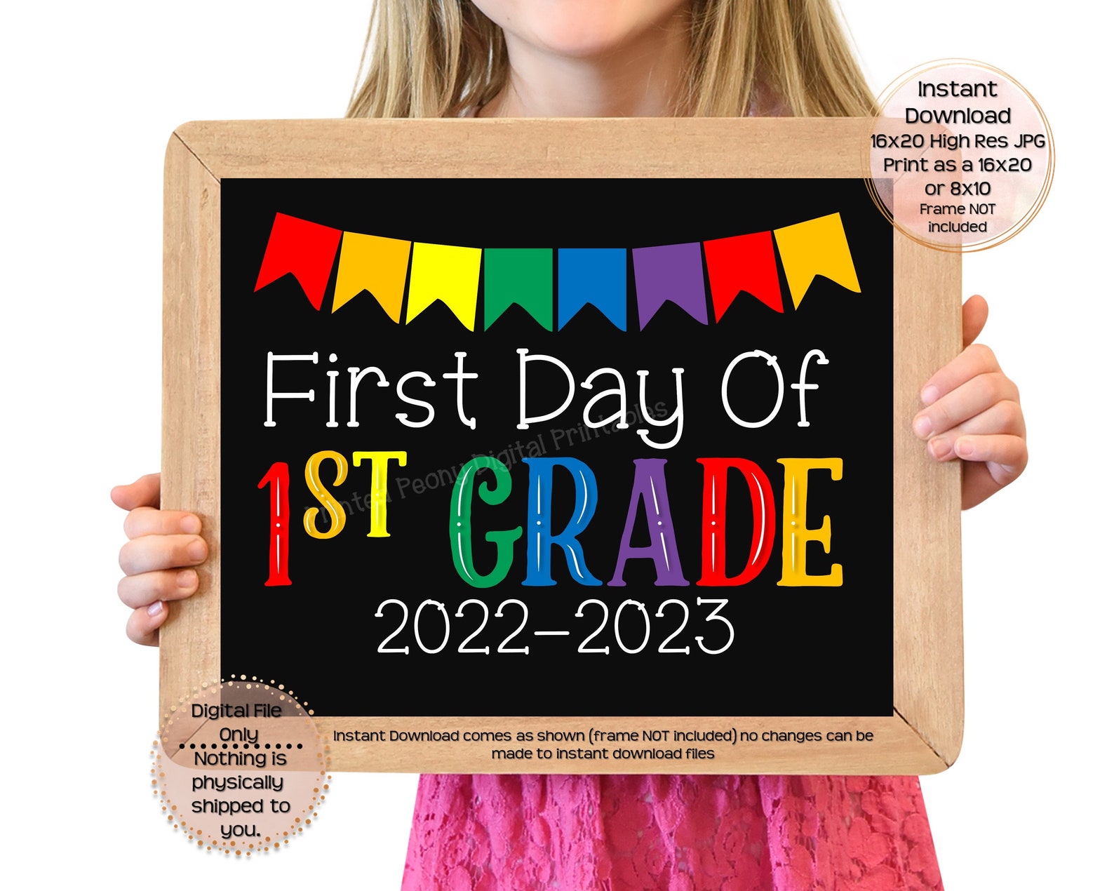 First Day of First Grade Printable Sign First Day of School - Etsy