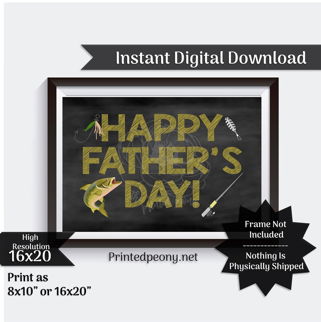 Happy Father's Day Photo Prop Happy Father's Day Fishing Gift for Dad ...