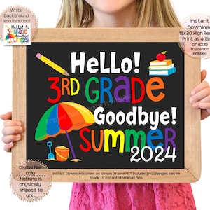 First Day of Third Grade Printable Sign First Day of School Sign 3rd ...