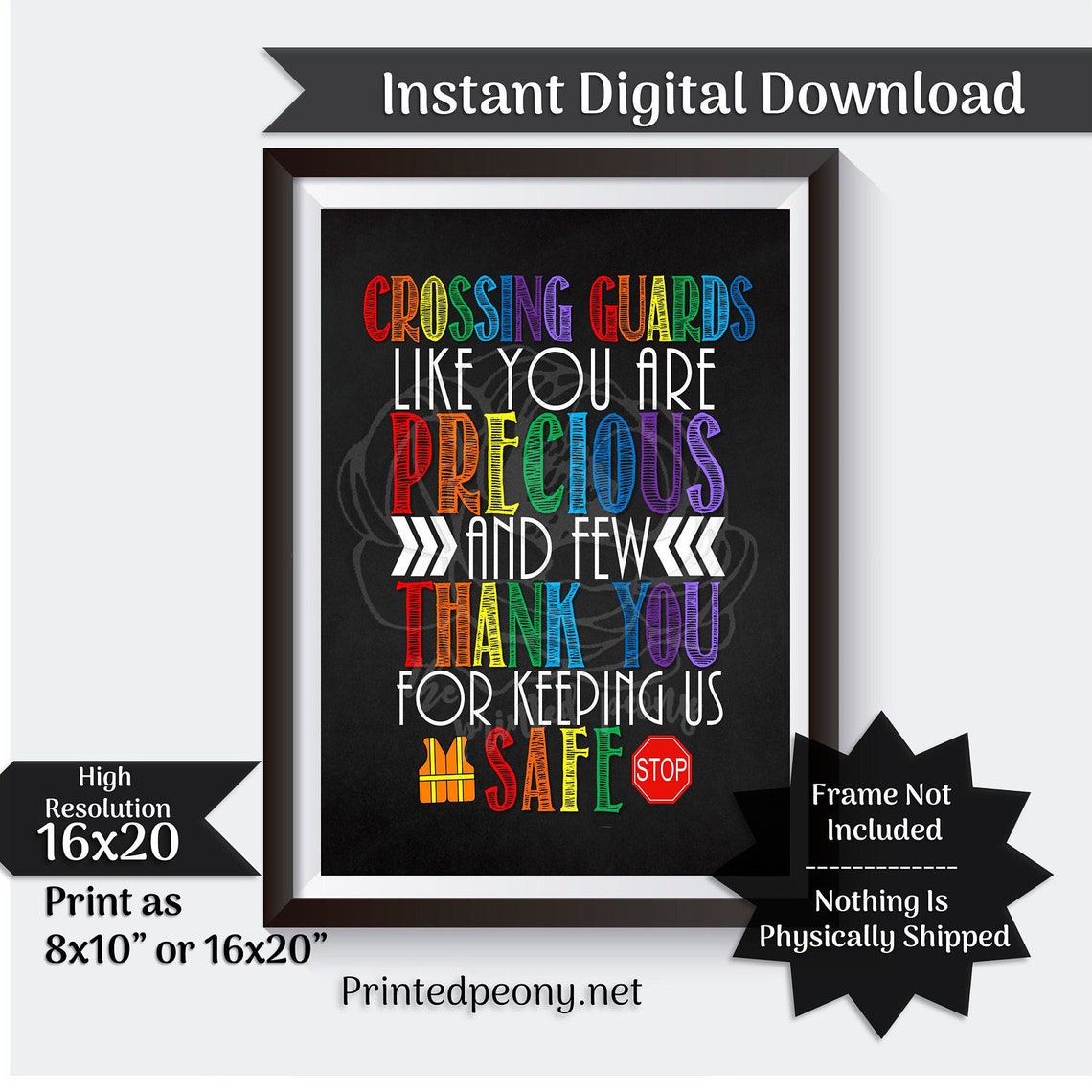 Crossing Guard Gift Chalkboard Gift for Crossing Guard Thank - Etsy