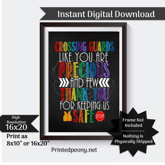 Crossing Guard Gift Chalkboard Gift for Crossing Guard Thank - Etsy