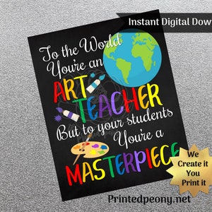 Art Teacher Gift Chalkboard Gift for Teacher Thank You Gift Teacher ...