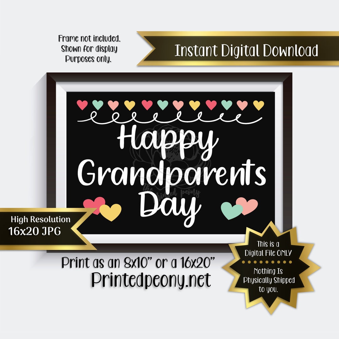 Happy Grandparents Day Photo Prop Happy Grandparents Day Printable ...