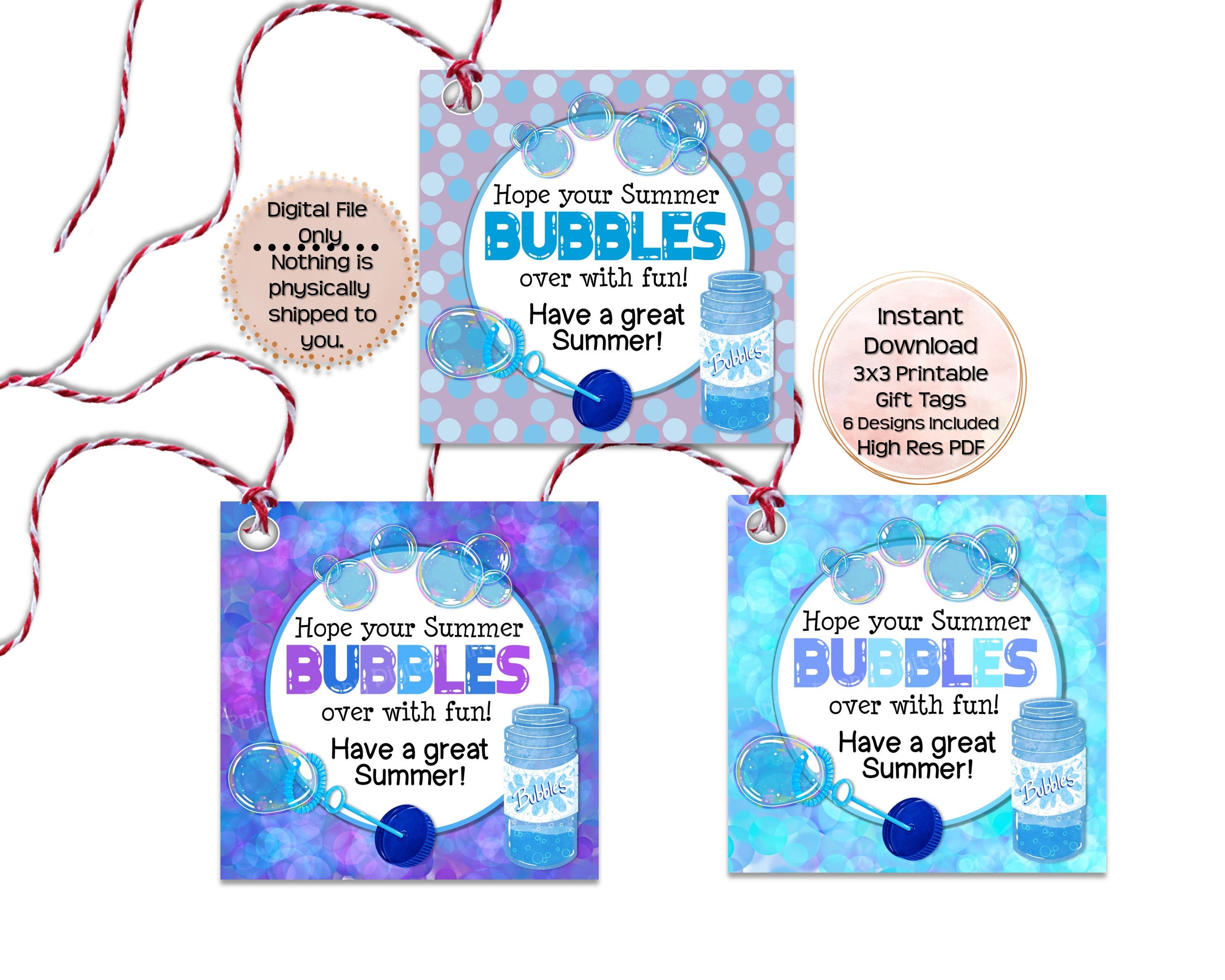 Bubbles Last Day of School Gift Tag Teacher End of School Gift Tag From ...