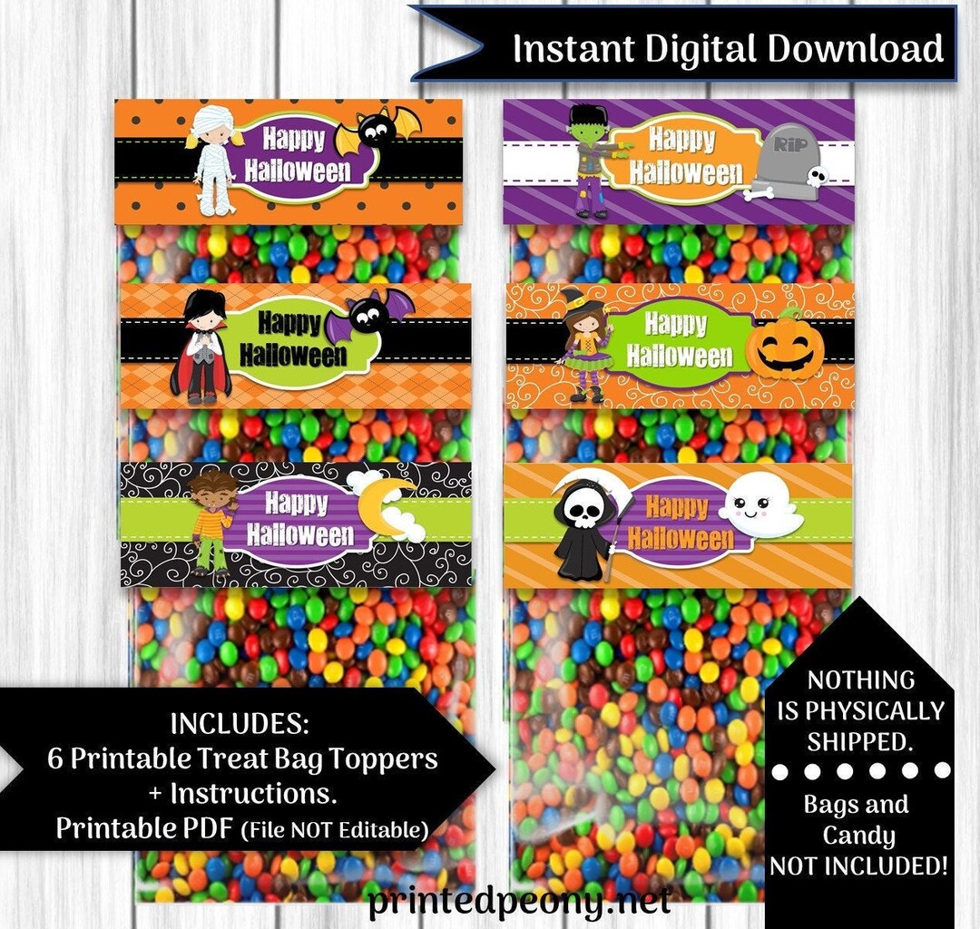 Halloween Treat Bag Toppers Halloween Party Favors Treat Bags Halloween ...
