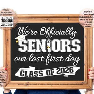 First Day of Senior Year Printable Sign First Day of School Sign Twin ...