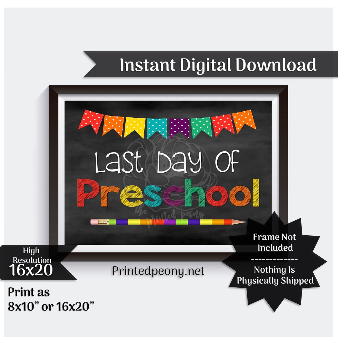 Last Day of Preschool Printable Sign End of School Sign Pre-k - Etsy