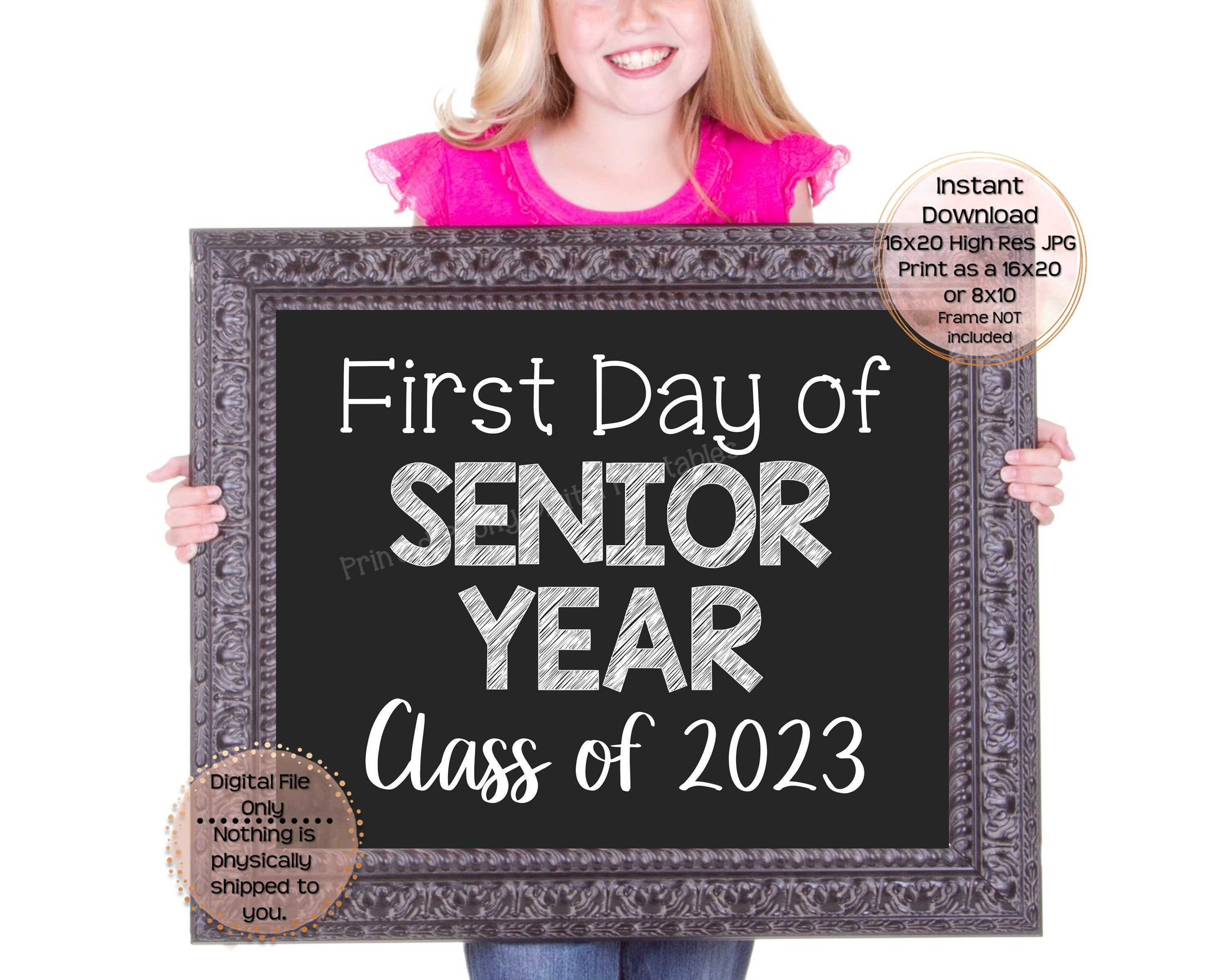 First Day of Senior Year Printable Sign First Day of School - Etsy