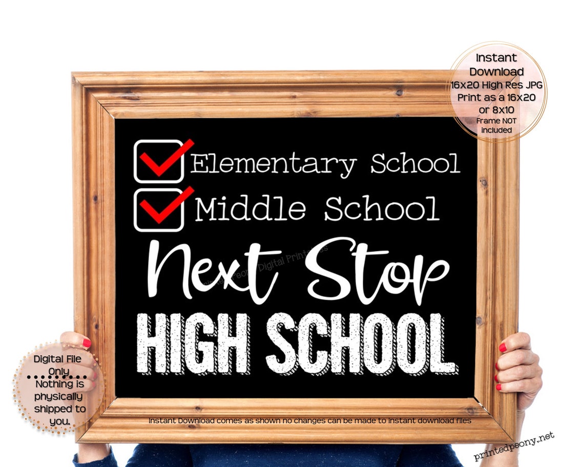 Last Day of Middle School Printable Sign End of School 8th Grade End of ...