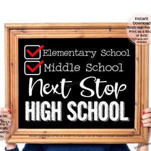 Last Day of Middle School Printable Sign End of School 8th Grade End of ...