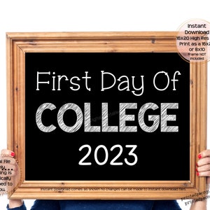 First Day of College Printable Sign First Day of School Sign College ...