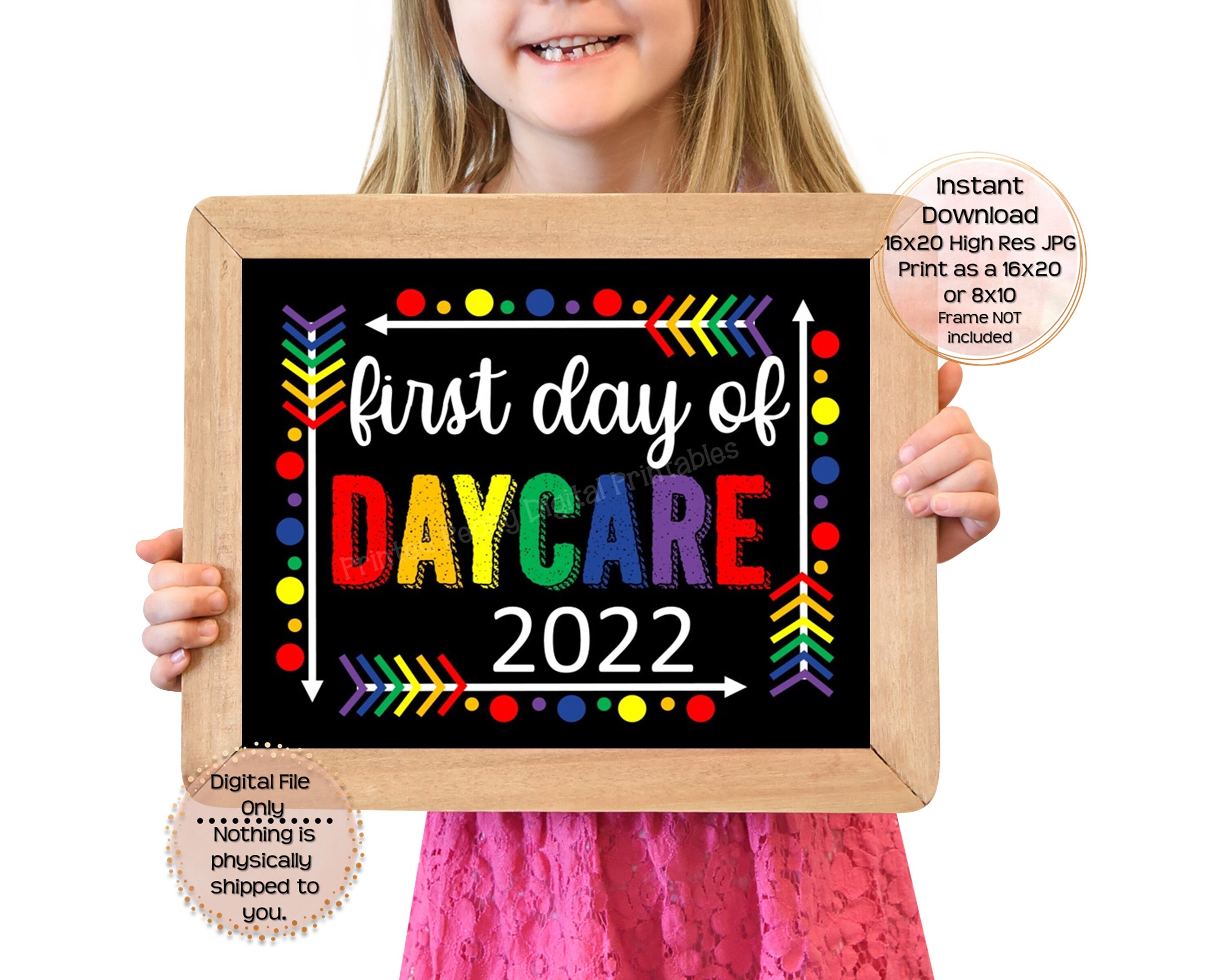 First Day of Daycare Printable Sign 1st Day of School Sign - Etsy