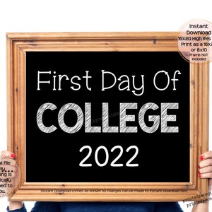 First Day of College Printable Sign First Day of School Sign - Etsy