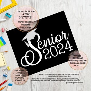 Printable Graduation Sign Graduation Party Decorations Senior 2024 ...