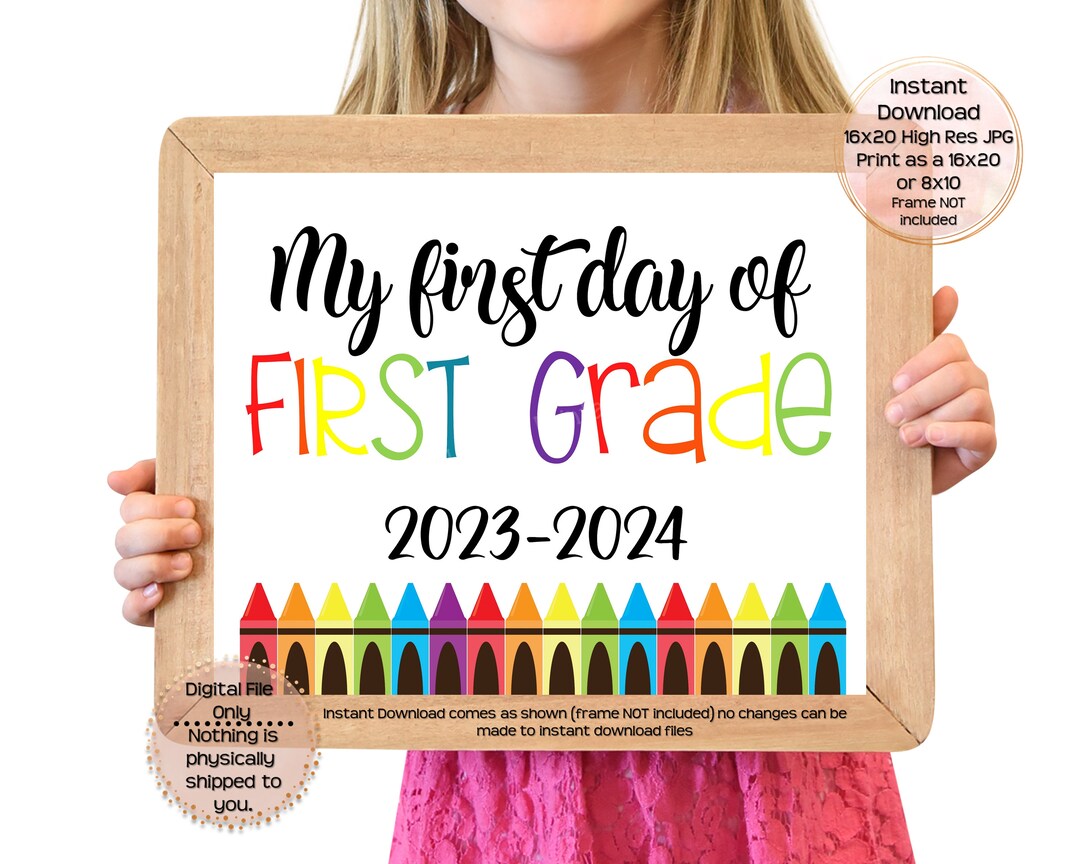 First Day of First Grade Printable Sign First Day of School Sign 1st ...