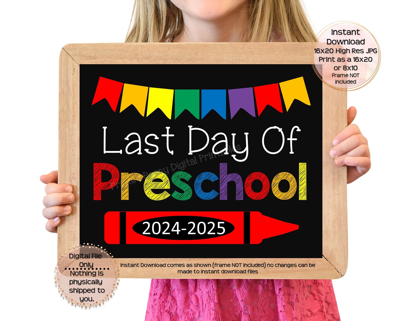 Last Day of Preschool Printable Sign End of School Sign Pre-k Photo ...