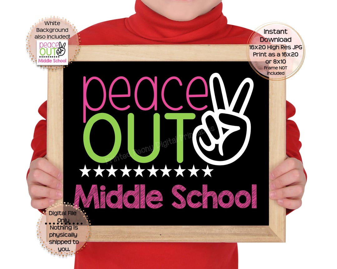 Last Day of Middle School Printable Sign End of School Sign 8th Grade ...