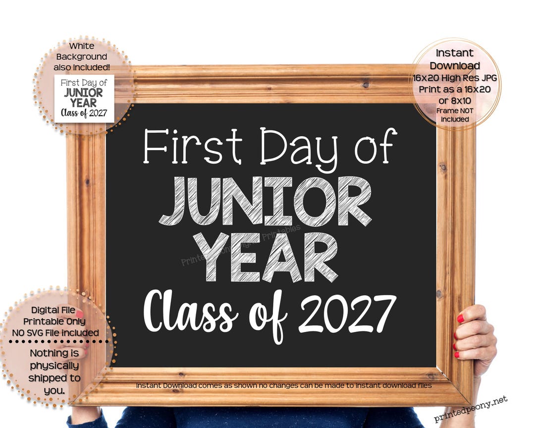 First Day of Eleventh Grade Printable Sign First Day of School Sign ...