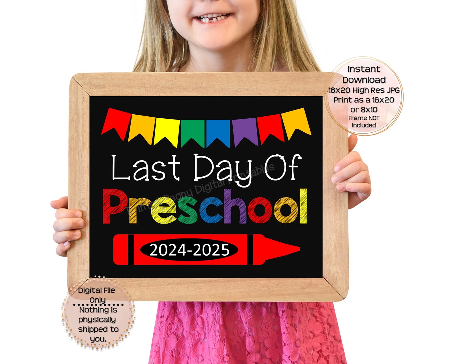 Last Day of Preschool Printable Sign End of School Sign Pre-k Photo ...