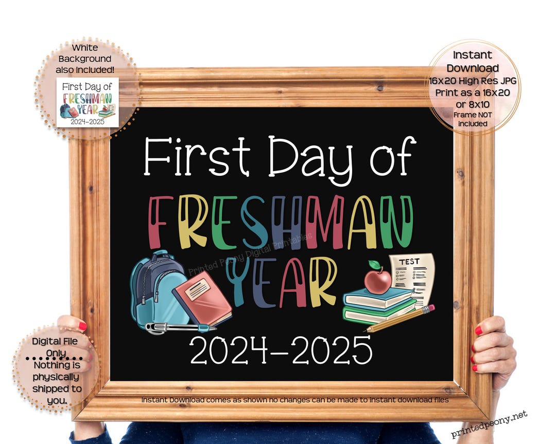 First Day of Ninth Grade Printable Sign First Day of High School Sign ...