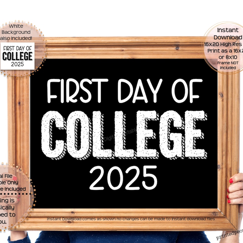 1st Day of College Sign - Etsy