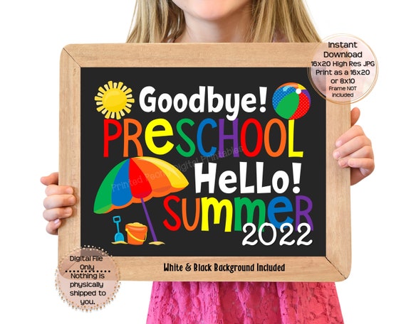 Last Day of Preschool Printable Sign End of School Sign Pre-k - Etsy