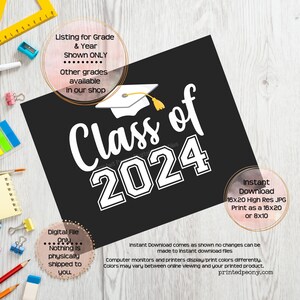 Printable Graduation Sign Graduation Party Decoration Senior 2024 ...