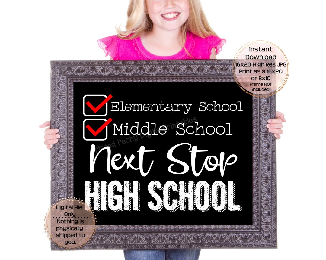 Last Day of Middle School Printable Sign End of School 8th Grade End of ...
