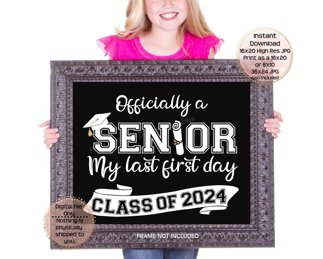 First Day of Senior Year Printable Sign First Day of School Sign 12th ...