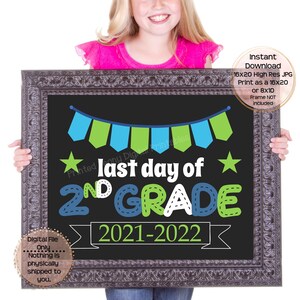 Last Day of Second Grade Printable Sign End of School Sign 2nd - Etsy