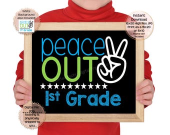 Last Day of Fifth Grade Printable Sign End of School Sign 5th Grade ...