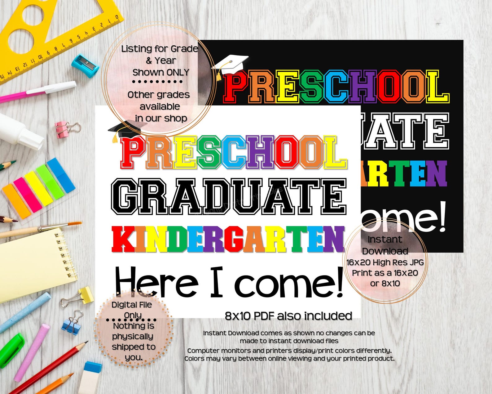 Last Day of Preschool Printable Sign End of School Sign Preschool Photo ...