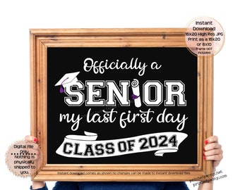 First Day of Senior Year Printable Sign First Day of School Sign 12th ...