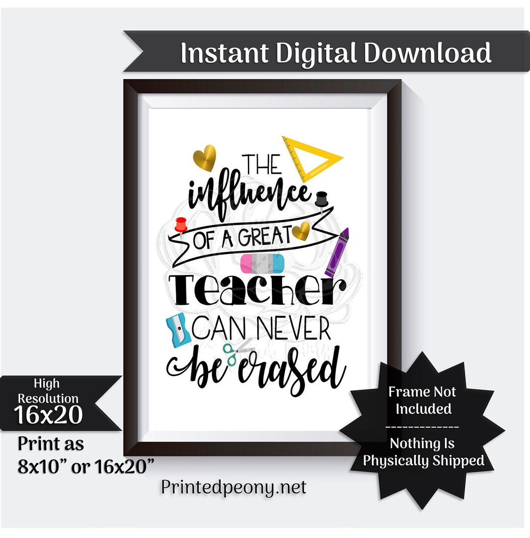 Teacher Gift Instant Download Gift for Teacher Thank You Gift Teacher ...