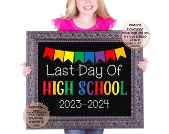 Last Day of 9th Grade Sign Printable Photo Prop Modern Sign Last Day of ...