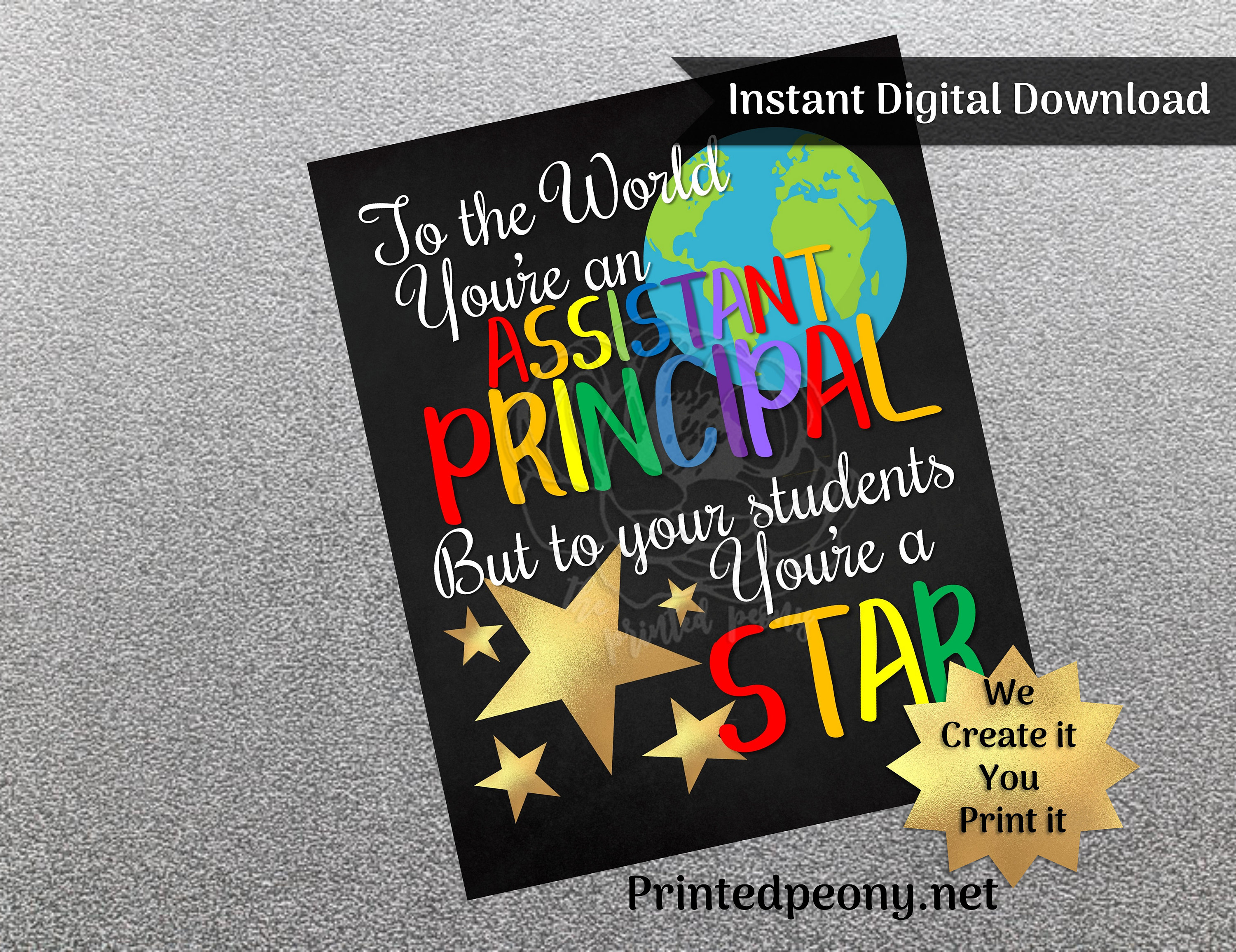 Assistant Principal Gift Chalkboard Gift for Boss Thank You Gift ...