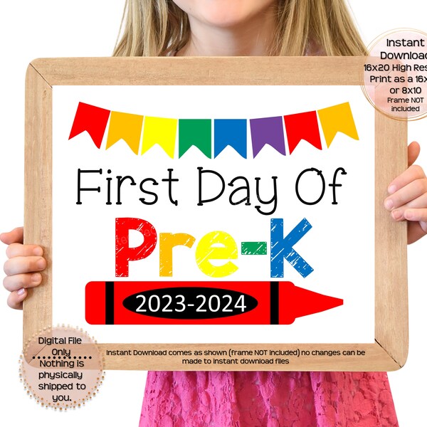 First Day of Pre K - Etsy
