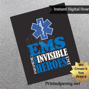 EMS Wall Art Chalkboard EMT Gift for Paramedic Wall Decor EMT Art ...
