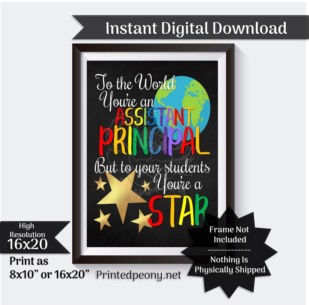 Assistant Principal Gift Chalkboard Gift for Boss Thank You Gift ...